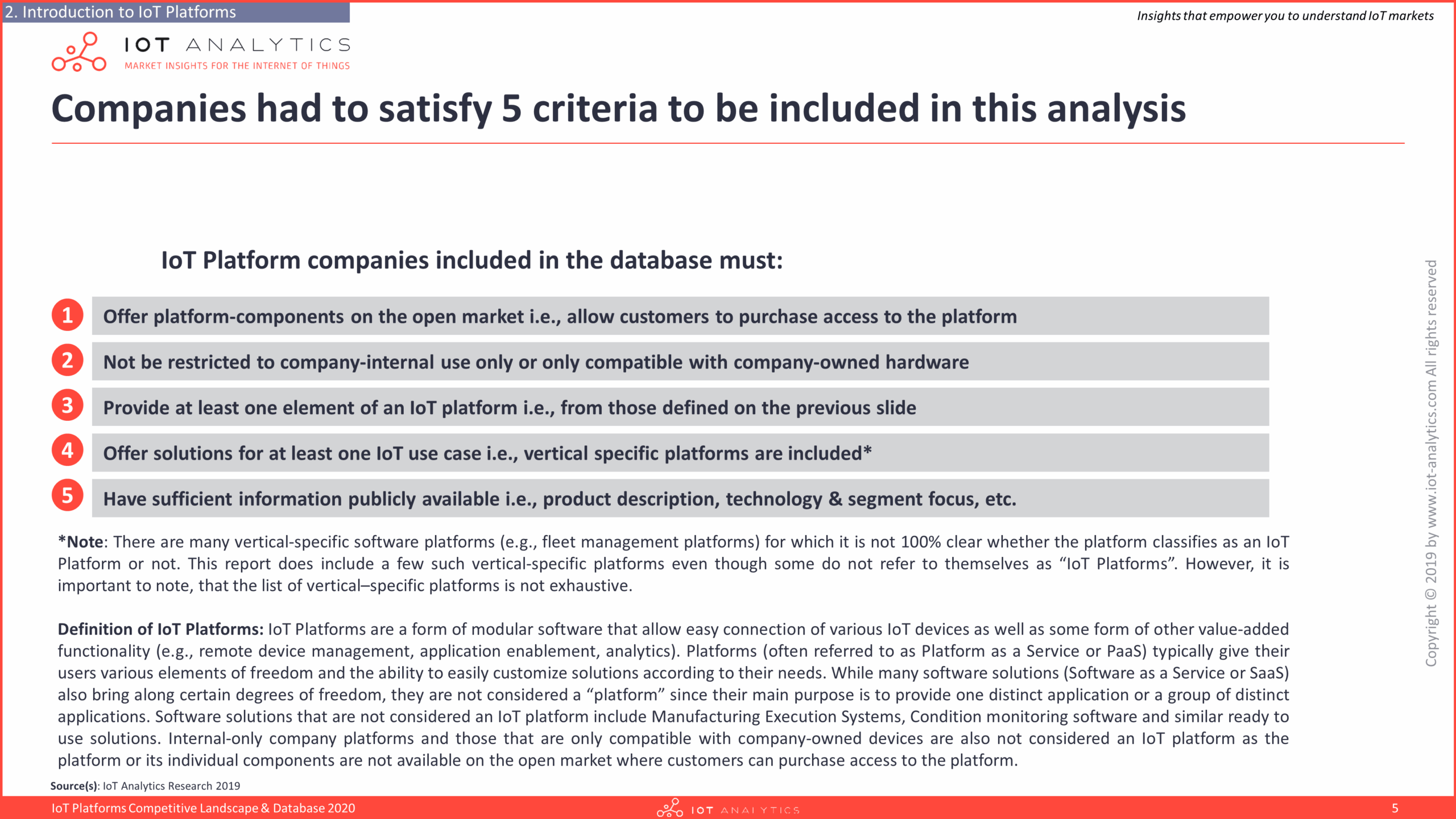 IoT Platforms Landscape & Database 2020 - Competitive Landscape